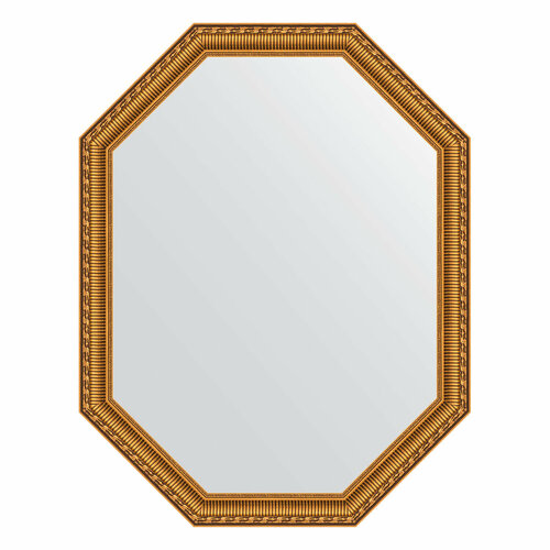 Зеркало настенное Polygon EVOFORM в багетной раме золотой акведук, 70х90 см, для гостиной, прихожей, кабинета, спальни и ванной комнаты, BY 7060