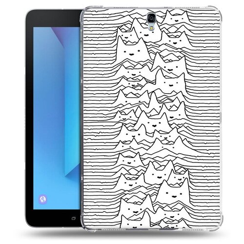 Чехол задняя-панель-накладка-бампер MyPads черно белые коты 3D для Samsung Galaxy Tab S3 9.7 SM-T820/T825 противоударный