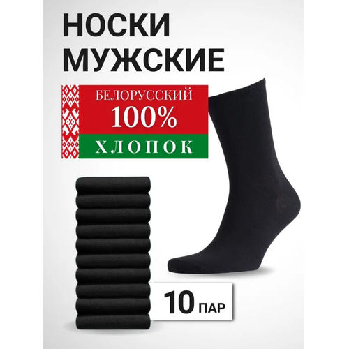 Носки Белорусский хлопок, 10 пар, размер 25 (37-40), черный