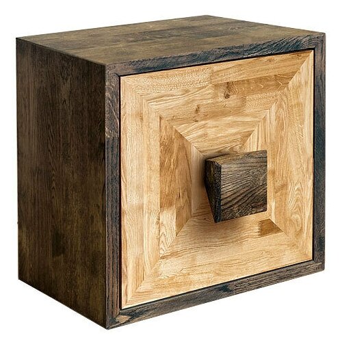Модуль для стеллажей Cube Design | 1 дверь | косынка | графит/бейц-масло