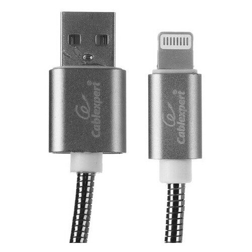 Gembird кабели Cablexpert Кабель для Apple CC-G-APUSB02Gy-1.8M, AM Lightning, серия Gold, длина 1.8м, титан, блистер