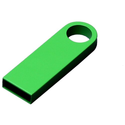 Компактная металлическая флешка с круглым отверстием (4 Гб / GB USB 2.0 Зеленый/Green mini3 Flash drive)