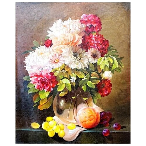 Постер на холсте Цветы в вазе (Flowers in a vase) №73 50см. x 61см.