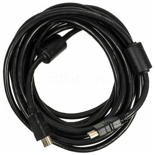 Кабель соединительный аудио-видео Ningbo HDMI-5M-MG HDMI (m)/HDMI (m) 5м. феррит. кольца Позолоченные контакты черный (HDMI-5M-MG(VER1.4)BL)