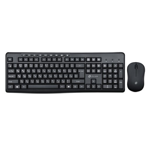 Клавиатура + мышь Oklick 225M, беспроводная, USB, черный (1454537)