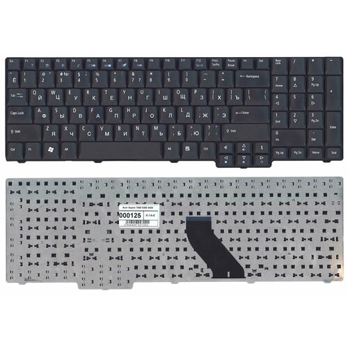 Клавиатура для ноутбука Acer NSK-AFR0S русская, черная матовая (короткий шлейф)
