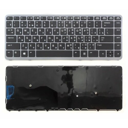 Клавиатура для ноутбука HP 731179-001, черная с серой рамкой без стика
