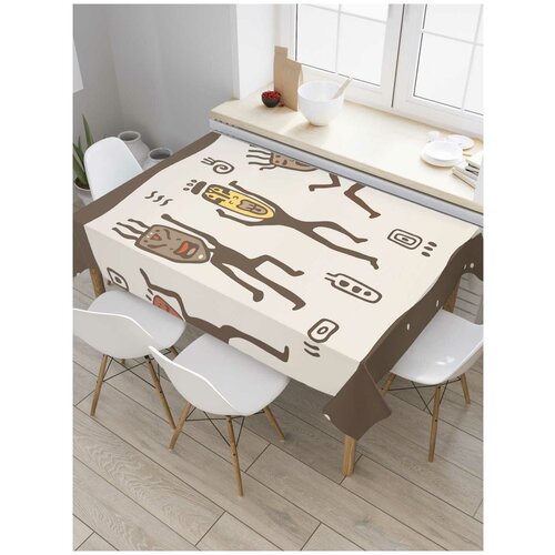 Скатерть прямоугольная JoyArty на кухонный стол "Племенной узор" из оксфорда, 180x145 см