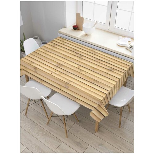 Скатерть прямоугольная JoyArty на кухонный стол "Прочный бамбук" из оксфорда, 120x145 см