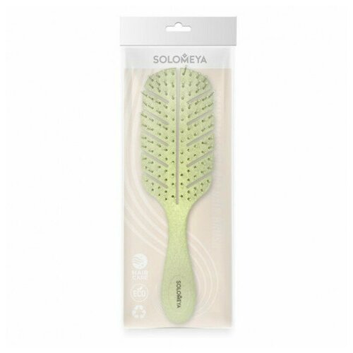 Solomeya Массажная био- расческа для волос Зеленая Scalp massage bio hair brush Green, 1 шт