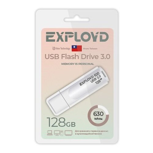 USB Flash Drive 128Gb - Exployd 630 3.0 White EX-128GB-630-White