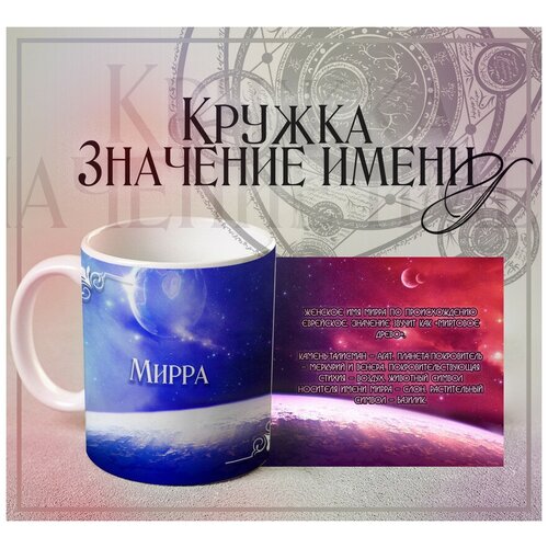 Кружка Значение имени - Мирра, 330 мл, 1 шт/ именная кружка подарок для Мирры