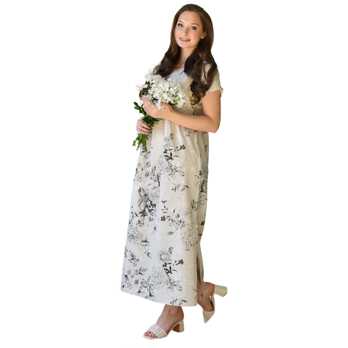 Платье Оптима Трикотаж, размер 48, бежевый
