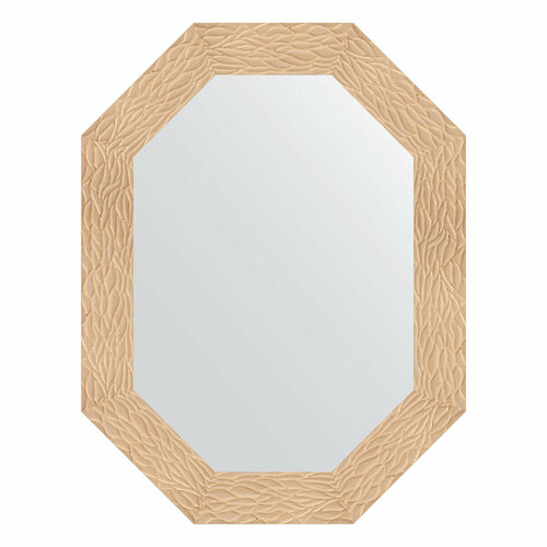 Зеркало настенное Polygon EVOFORM в багетной раме золотые дюны, 66х86 см, для гостиной, прихожей, кабинета, спальни и ванной комнаты, BY 7179