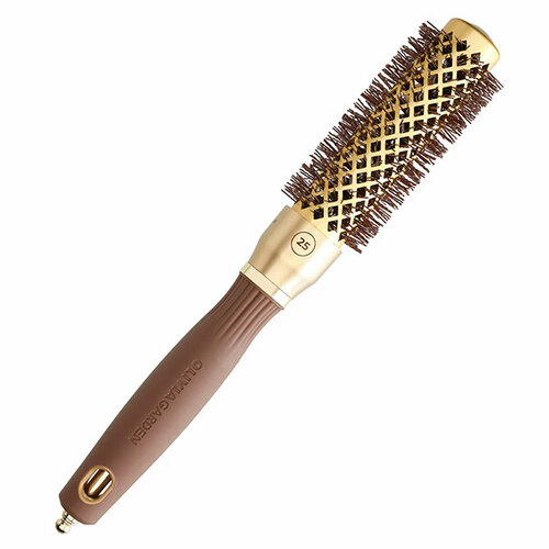 Термобрашинг для укладки волос керамический + ион Expert Blowout Shine Wavy Bristles Gold&Brown 25 мм