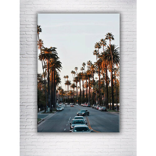 Картина на холсте для интерьера на стену - Лос Анджелес пальмы 30х40