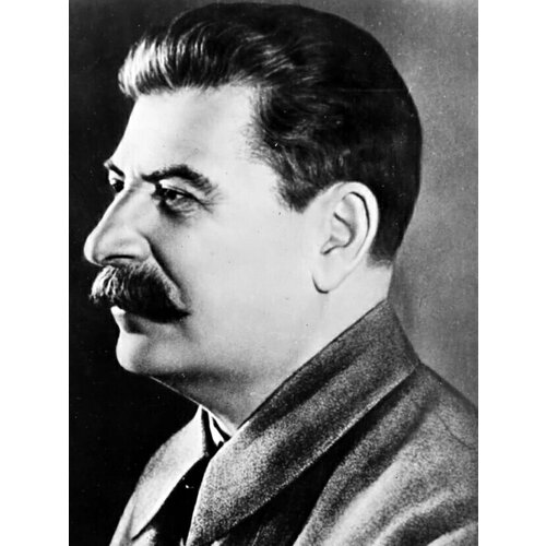 Плакат, постер на бумаге Stalin Joseph/Иосиф Виссарионович Сталин Сталин/черно-белый. Размер 30 х 42 см