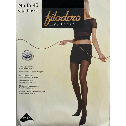 Колготки Filodoro Classic Ninfa Vita Basa, 40 den, размер 2, черный
