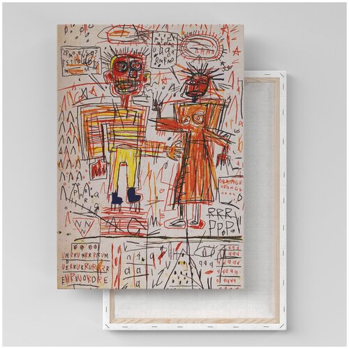 Картина на холсте с подрамником / Basquiat J.M. - Self-Portrait with Suzanne / Баския Жан-Мишель