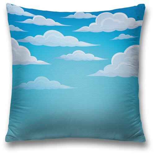 Наволочка декоративная на молнии, чехол на подушку JoyArty "Небо в облаках" 45х45 см