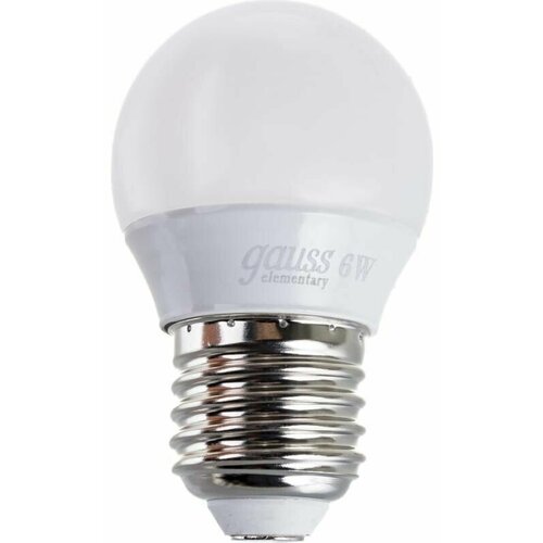Комплект 10шт / Лампа светодиодная (LED) шарообразная 6Вт 220В E27 3000K 420Лм Gauss