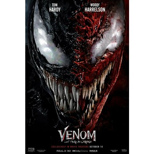 Плакат, постер на бумаге Веном 2 (Venom: Let There Be Carnage, 2021г). Размер 21 х 30 см