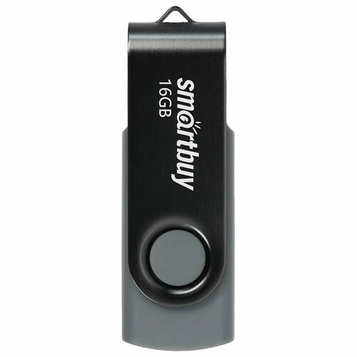 Флеш-диск 16 GB SMARTBUY Twist USB 2.0, черный, SB016GB2TWK упаковка 2 шт.
