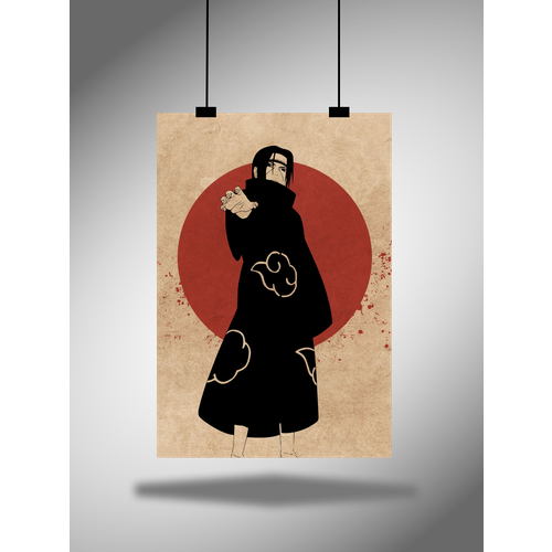 Постер плакат интерьерный на стену аниме Наруто Итачи Учиха А3