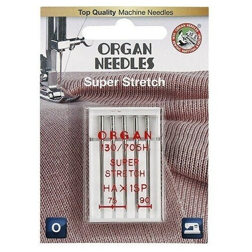 Игла/иглы Organ Super Stretch 75-90, серебристый , 5 шт.