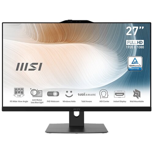 Моноблок AIO MSI Modern AM272P 12M-259XRU 9S6-AF8211-644 (27", Core i5 1240P, 16 ГБ/ SSD 512 ГБ, Iris Xe Graphics eligible) Черный