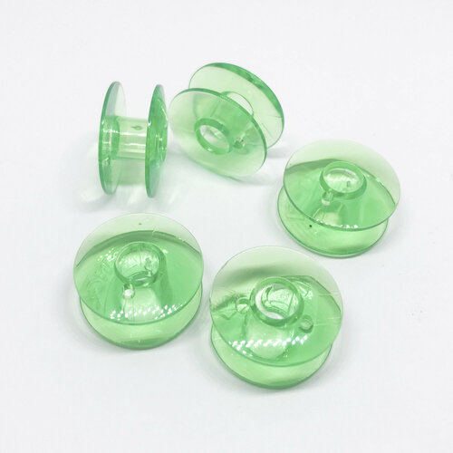 Комплект зелёных шпуль (10 шт) для бытовых швейных машин SINGER.