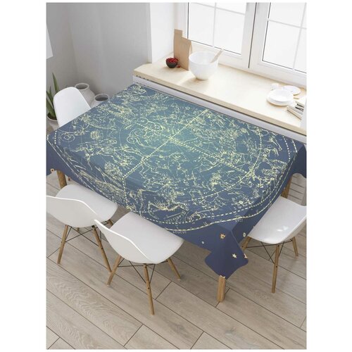 Скатерть прямоугольная JoyArty на кухонный стол "Звездная карта гороскопа" из оксфорда, 180x145 см