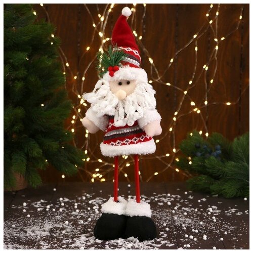 Мягкая игрушка "Дед Мороз" с ёлочкой длинные ножки 14*36 см