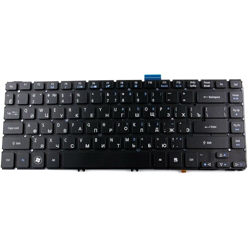 Клавиатура для Acer Aspire M5-481G черная без рамки с подсветкой