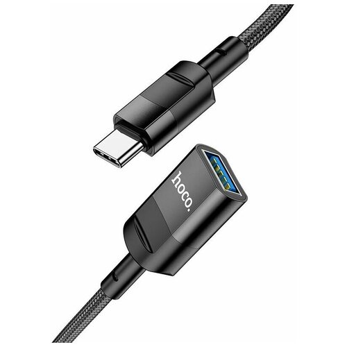 Адаптер-переходник Hoco U107 USB - USB Type-C 1.2 м, черного цвета