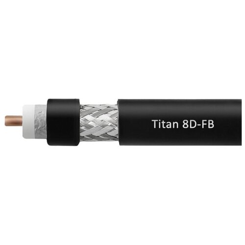 Коаксиальный кабель 50 Ом Titan 8D-FB PVC/CCA (VEGATEL, черный) длина 30 метров