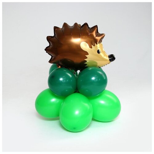 Набор воздушных шаров Страна Карнавалия Ёж, зеленый/коричневый, 9 шт.