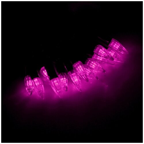Гирлянда светодиодная Luazon "Метраж. Свечки", уличная с насадкой, фиксинг, 40 ламп, 220 V, 5 м, цвет: розовый. 185554
