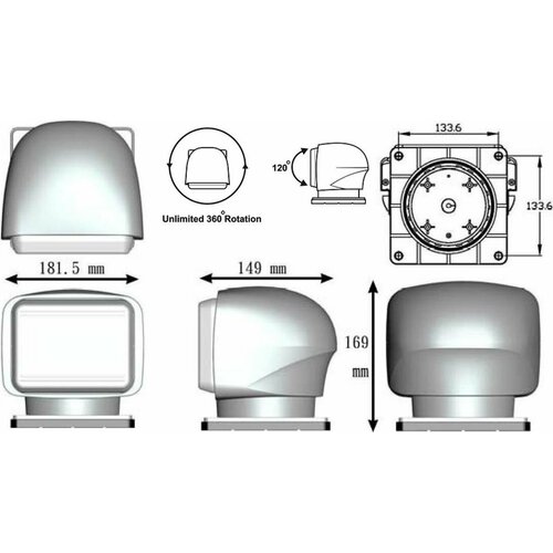 Прожектор с дистанционным управлением, белый корпус, светодиодный, брелок, модель 220 SL22041CW12VSS