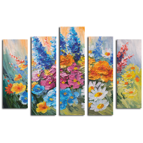 Модульная картина Букет из весенних цветов; картина 117х80 см