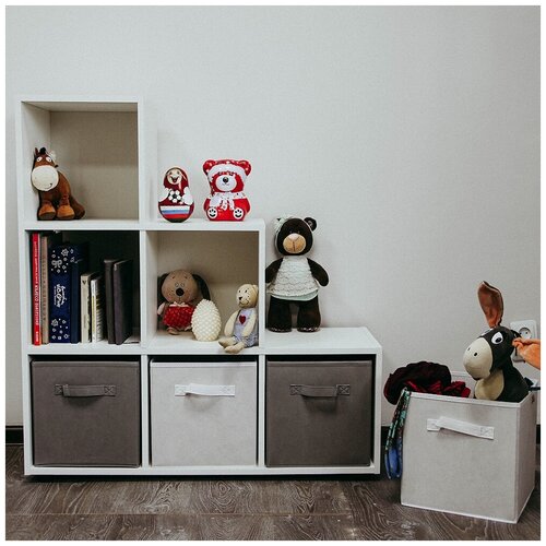 Стеллаж Kvadro-6 белый деревянный для хранения вещей, книг, игрушек, для дома и офиса, этажерка, полка 330х964х990 (ДхШхВ)