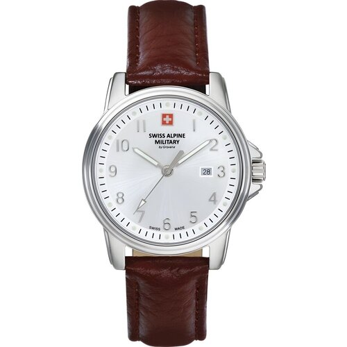 Наручные часы Swiss Alpine Military, серебряный, коричневый