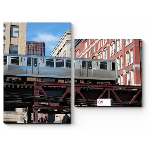 Модульная картина Пригородный поезд в Чикаго60x45