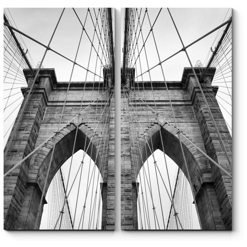 Модульная картина Строгость цвета, Бруклинский мост 40x40