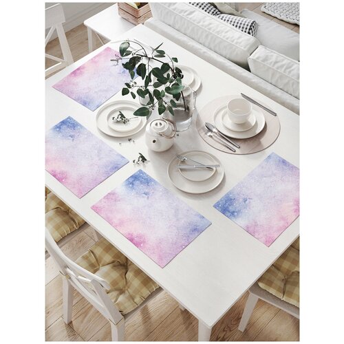 Салфетки на стол для сервировки прямоугольные, плейсмат JoyArty "Туманное созвездие", 32x46 см, в комплекте 4шт.