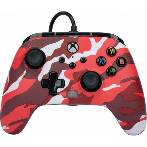 Геймпад проводной PowerA "Camouflage Red" (Камуфляж красный) Enhanced Wired Controller for Xbox Series X/S (1518910-01) (Xbox One/Series X/S/PC)