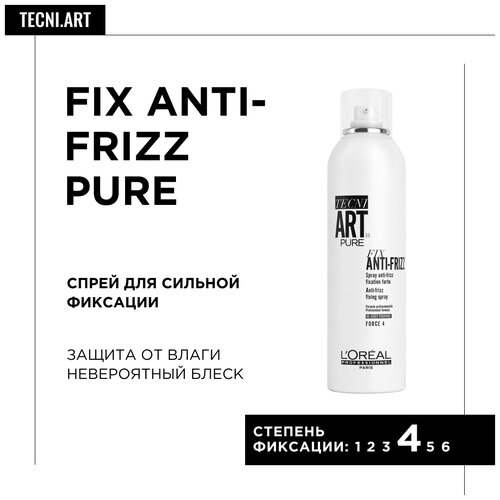 L'Oreal Professionnel Спрей для укладки волос Fix anti-frizz pure, сильная фиксация, 400 г, 400 мл