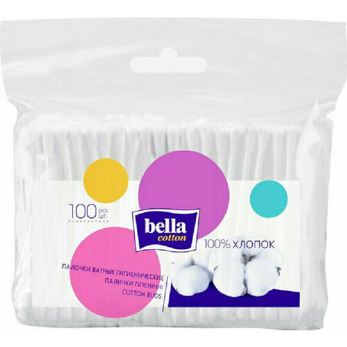 Ватные палочки Bella мягкая упаковка, 100шт