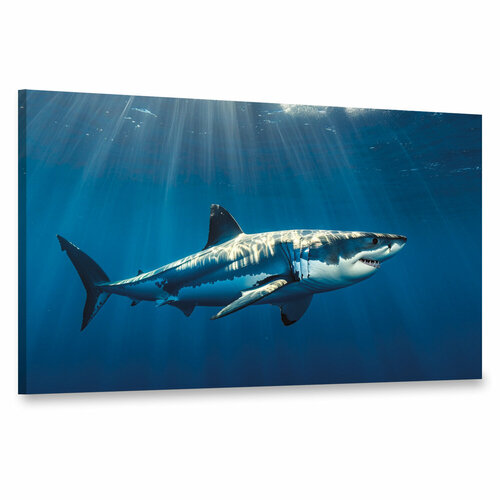 Интерьерная картина 100х60 "Акула в плаванье"