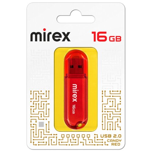 Флешка Mirex Candy Red 16 Гб usb 2.0 Flash Drive - красный